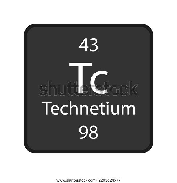 Technetium Symbol Chemical Element Periodic Table Stock Vector (Royalty ...