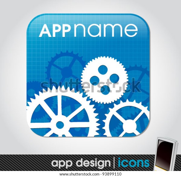 Technical Blueprint App Icon Mobile Devices Stock Vector (Royalty Free ...