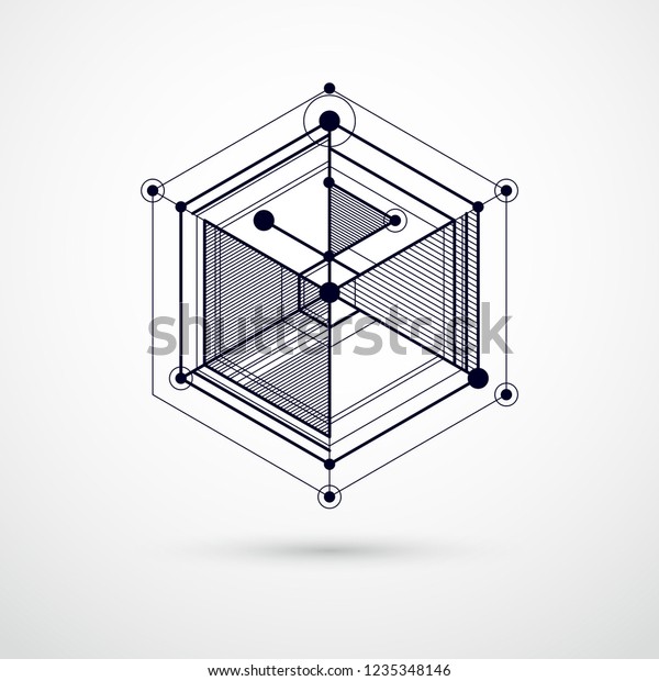 Technical Blueprint Vector Black White Digital Stock Vector (Royalty ...