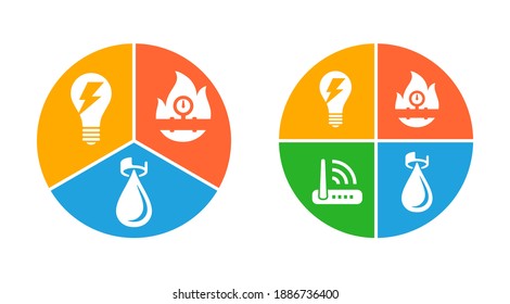 Technical Building System Icons Segments Diagrams Stock Vector (Royalty ...