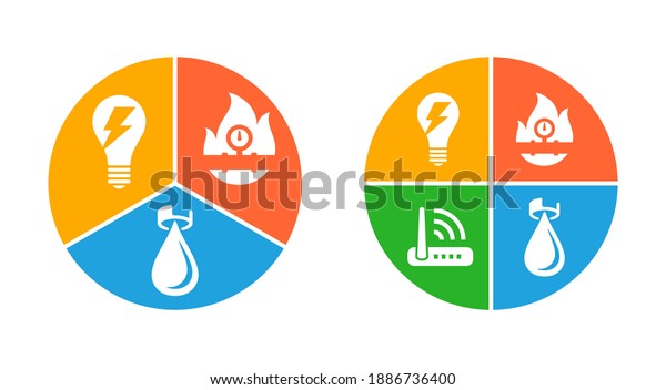Technical Building System Icons Segments Diagrams Stock Vector (Royalty ...
