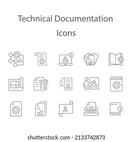 Technical Documentation Icons Set Technical Documentation Stock Vector (Royalty Free) 2133742873 ...