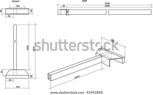 Technical Drawing Edge Advertising Signs Stock Vector (Royalty Free ...