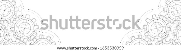 Technical Drawing Gears Rotating Mechanism Round Stock Vector (Royalty ...