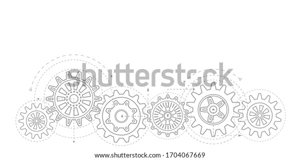 Technical Drawing Gears Rotating Mechanism Round Stock Vector (Royalty ... Technical Drawing Gears Rotating Mechanism Round Stock Vector (Royalty ...