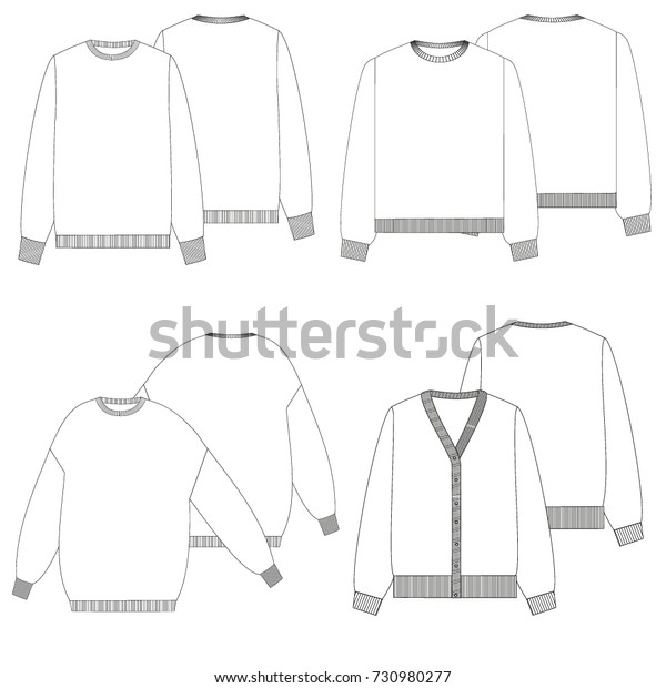 Technical Drawing Sketch Sweater Vector Illustration Stock Vector ...