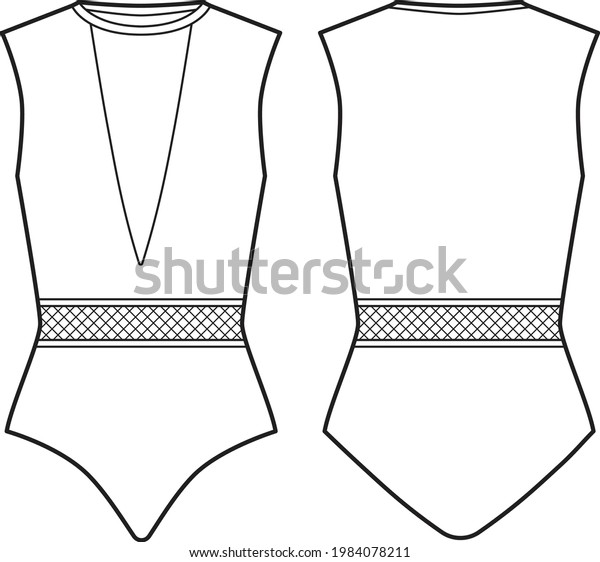 Technical Drawing Swimsuit Stock Vector (Royalty Free) 1984078211 ...
