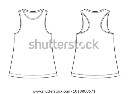 Technical Drawing Womens Tank Top Stock Vector (Royalty Free ...