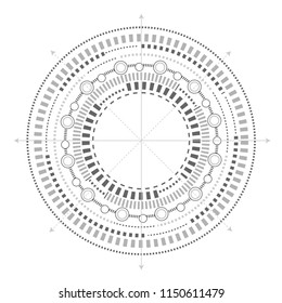 Technical Drawingfantastic Circle Drawing Details Technical Stock ...