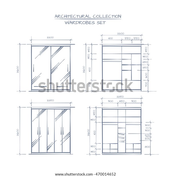 Technical Illustration Wardrobe Construction Architectural Professional ...