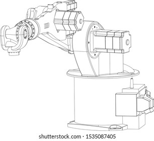Technical Industrial Robot 3d Draw Stock Vector (Royalty Free) 1535087438