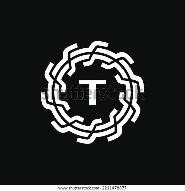 Technical Logo Letter T Logo Emblem Stock Vector (Royalty Free ...