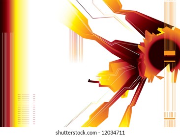 Technical Modern Background Red Orange Yellow Stock Vector (Royalty ...