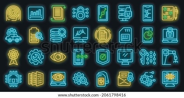 Technical Overview Icons Set Outline Vector Stock Vector (Royalty Free ...