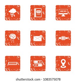 Technical School Icons Set Grunge Set Stock Vector (Royalty Free ...