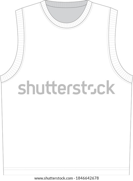 Technical Sketch Singlet Illustration Apparel Design Stock Vector ...