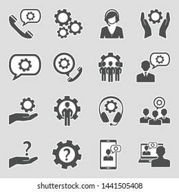 Technical Support Icons Sticker Design Vector Stock Vector (Royalty ...