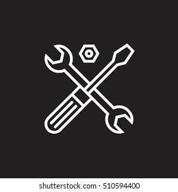 Technical Support Symbol Tools Line Icon Stock Vector (Royalty Free ...