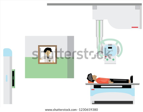 Technician Having Do Patient Supine Position Stock Vector (Royalty Free ...