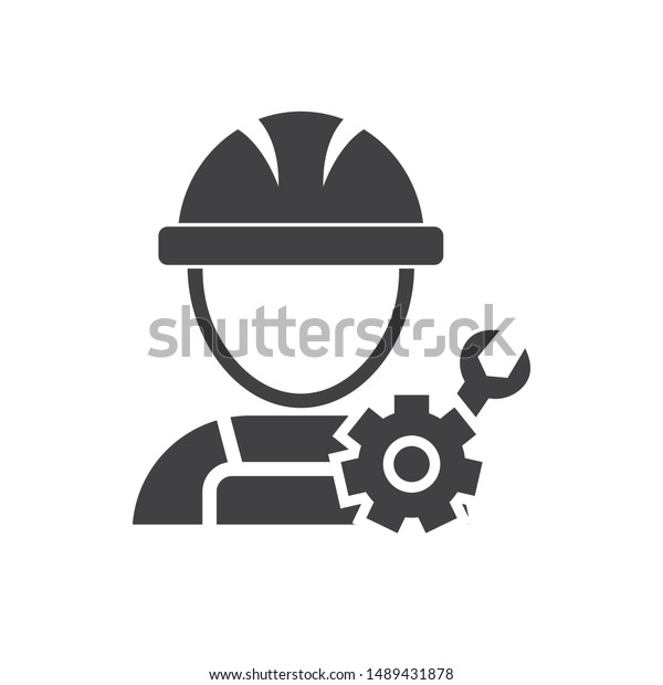 Technician Icon Simple Silhouette Design Isolated Stock Vector (Royalty ...