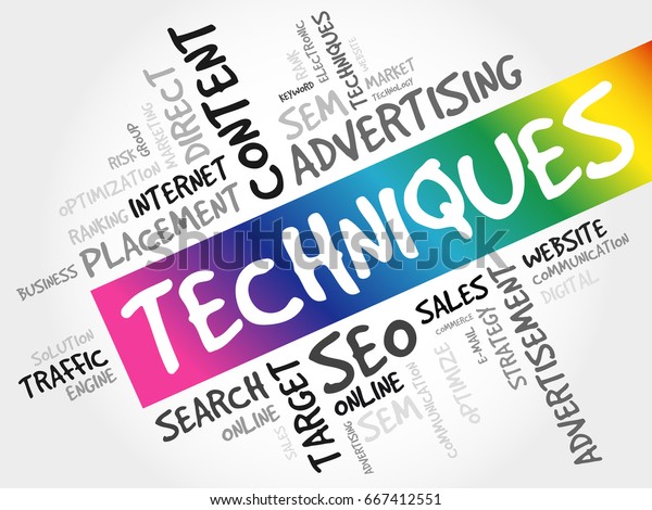 Techniques Word Cloud Collage Business Concept Stock Vector (Royalty ...