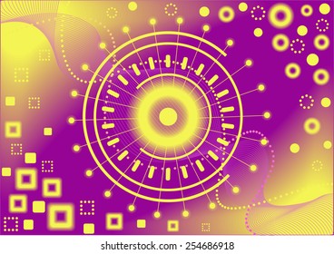 Techno Background 4 Pink Gold Stock Vector (Royalty Free) 254686918 ...