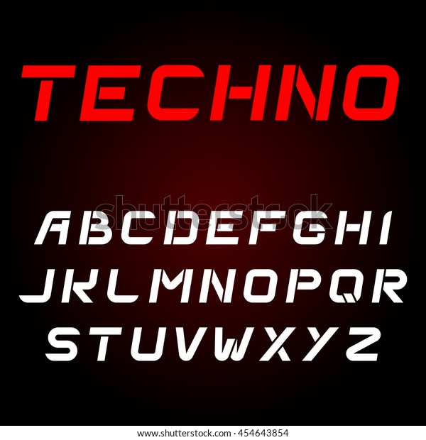 Techno Font Vector Alphabet Latin Letters 库存矢量图（免版税）454643854 ...