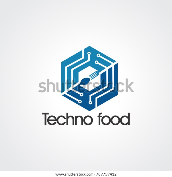 Techno Food Logo Vector Icon Element Stock Vector (Royalty Free ...
