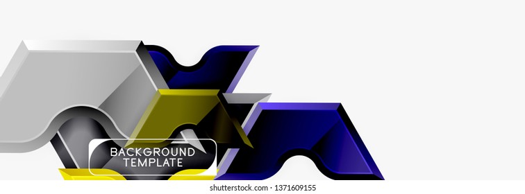 Techno Geometric Shapes Abstract Banner Design Stock Vector (Royalty ...