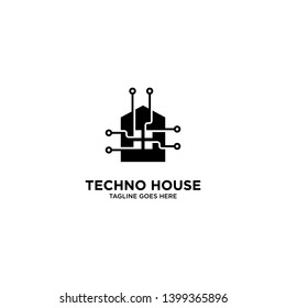 Techno House Logo Design Vector Stock Vector (Royalty Free) 1399365896 ...