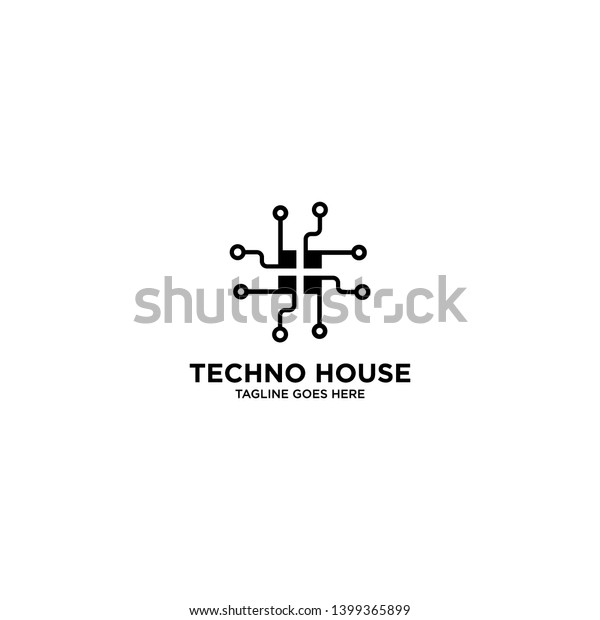 Techno House Logo Design Vector Stock Vector (Royalty Free) 1399365899 ...