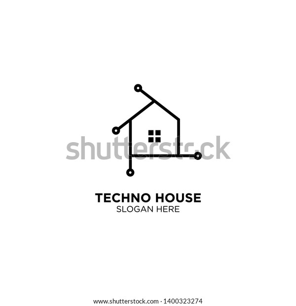 Techno House Logo Design Vector Stock Vector (Royalty Free) 1400323274 ...