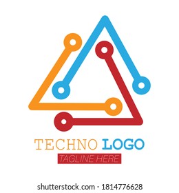 Techno Logo Hightech Innovative Business Simple Stock Vector (Royalty ...