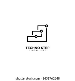 Techno Step Logo Outline Monoline Stock Vector (Royalty Free ...
