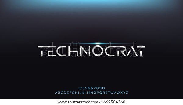 Technocrat Abstract Elegant Technology Futuristic Alphabet Stock Vector ...