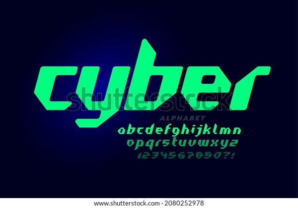 Technological Style Cyber Font Alphabet Letters Stock Vector (Royalty ...