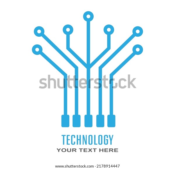 Vektor Stok Technologies Logo Sticker Label Brand Template (Tanpa ...