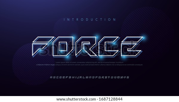 Technology Abstract Neon Font Alphabet Techno Stock Vector (Royalty ...