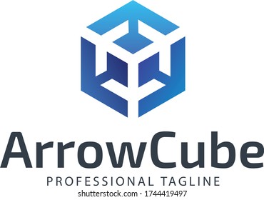 Technology Arrow Cube Logo Design Vector Stock Vector (Royalty Free) 1744419497 | Shutterstock