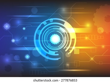 Technology Background Blue Orange Tone: เวกเตอร์สต็อก (ปลอดค่าลิขสิทธิ์ ...