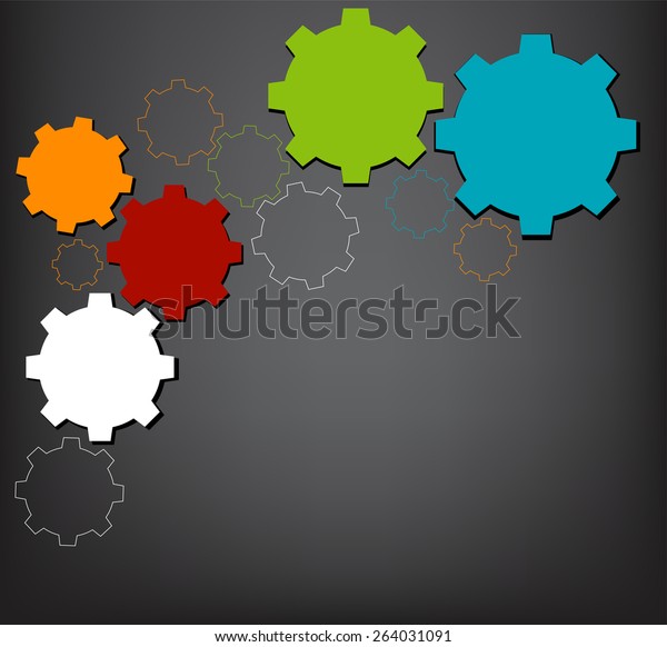 Technology Background Gear Wheel Infographic Template: vector de stock ...