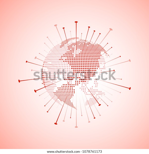 Technology Background Global Dot Vector Illustration Stock Vector ...