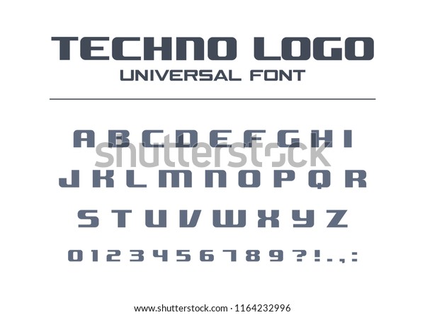Technology Bold Font Geometric Typography Style Stock Vector (Royalty ...
