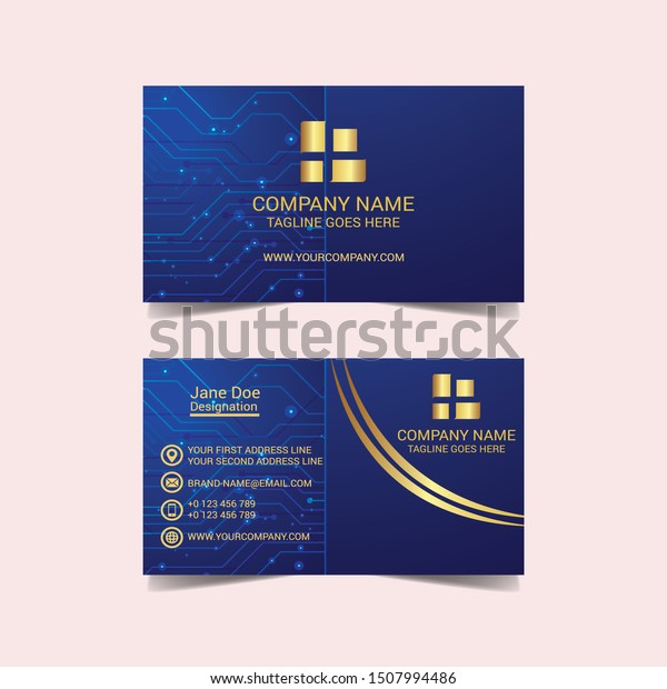 Technology Business Card Template Design Stock Vector (Royalty Free ...