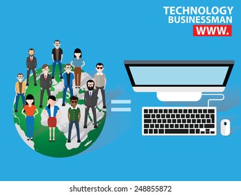 Technology Character Concept Design On Blue Stock Vector (Royalty Free ...