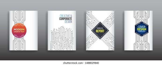 Technology Communication Element Brochure Circuit Board Stock Vector ...