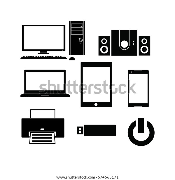 Technology Computer Concept Icon Set Computer Stock Vector (Royalty ...