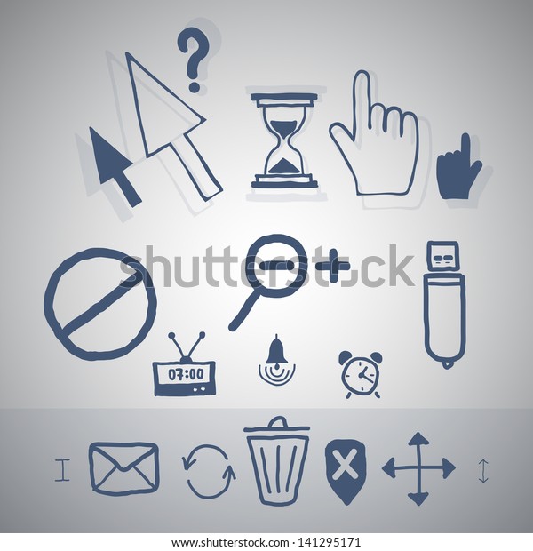 Technology Cursors Icons Set Mouse Hand Stock Vector (Royalty Free ...