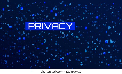 Technology Dark Blue Background Privacy Concept Stock Vector (Royalty ...
