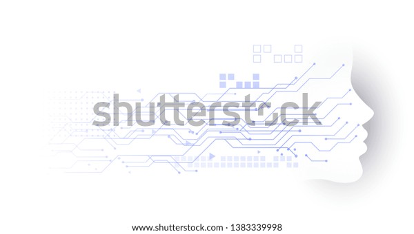 Technology Face Circuit Diagram Background Stock Vector (Royalty Free ...